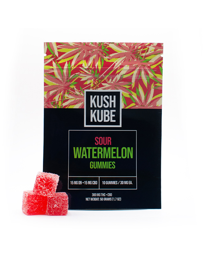 Sour Watermelon - 10 Gummy Pack – kushkubes